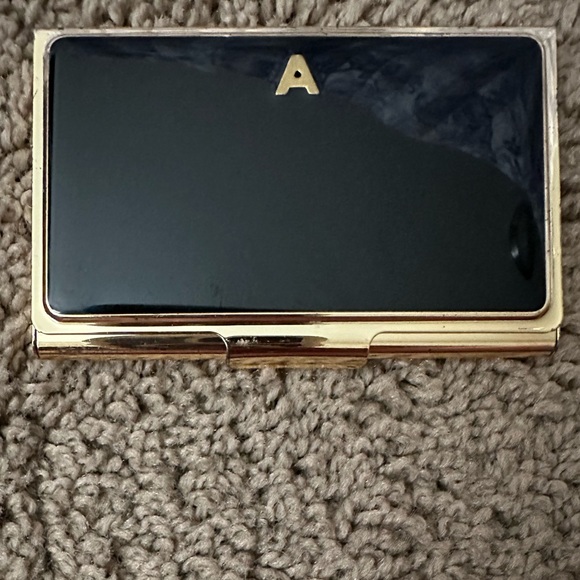 kate spade | Accessories | Kate Spade Black Id Card Holder Letter A ...